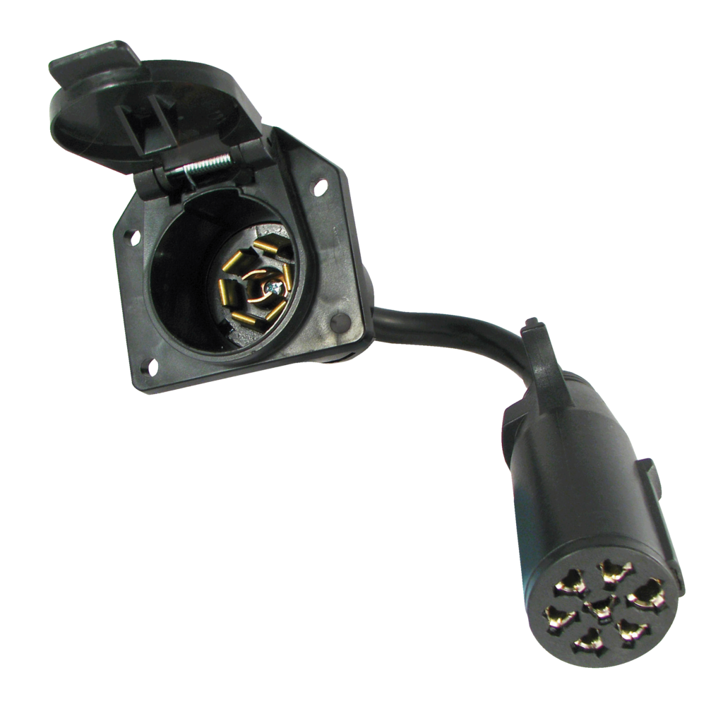 7-Way Round to Flat Adapter | Commercial to RV Connect